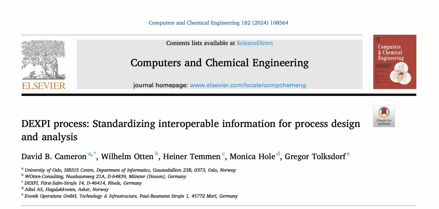 DEXPI process: Standardizing interoperable information for process design and analysis – DEXPI